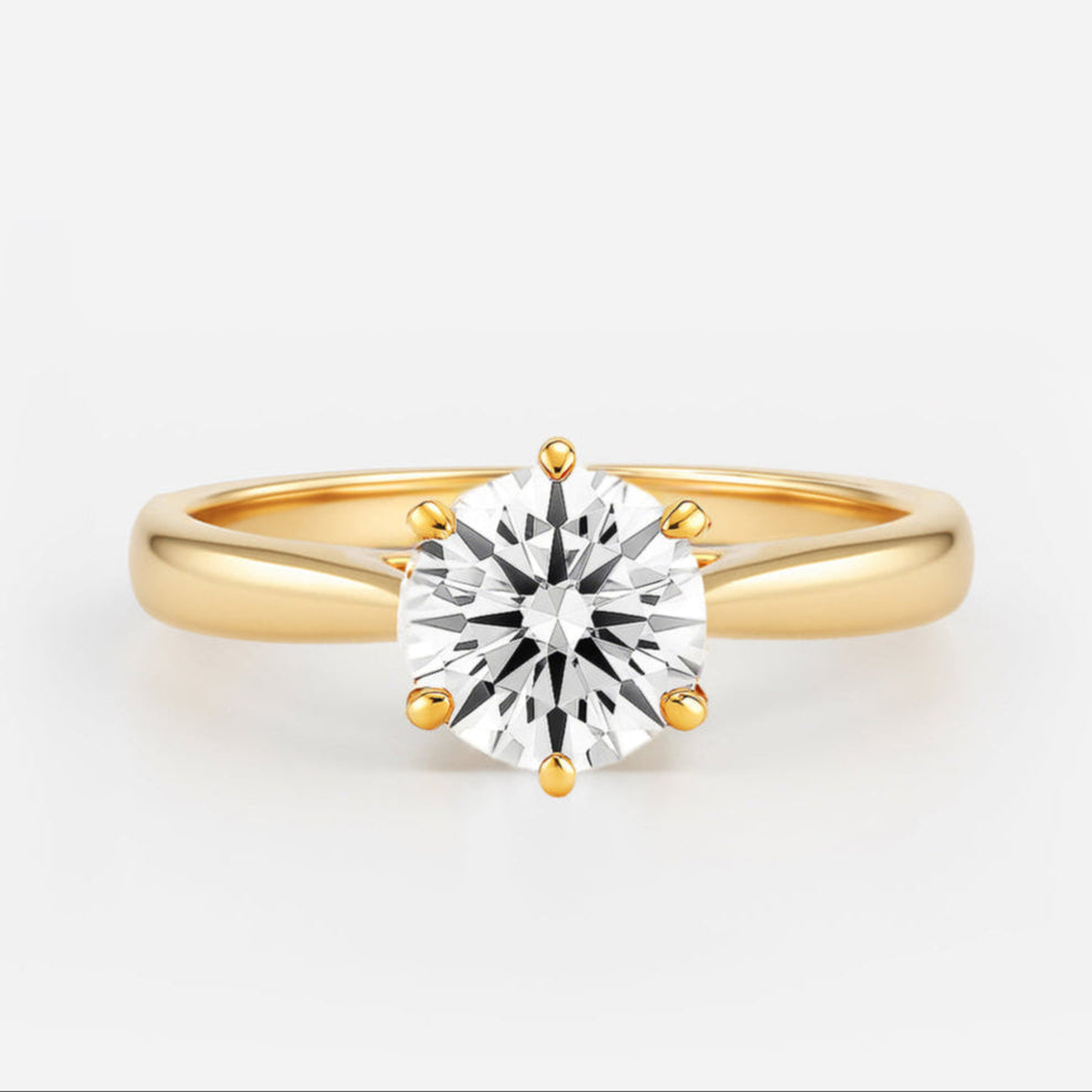 The Celine Ring – Cathedral Set Solitaire with Six-Claw Setting ...